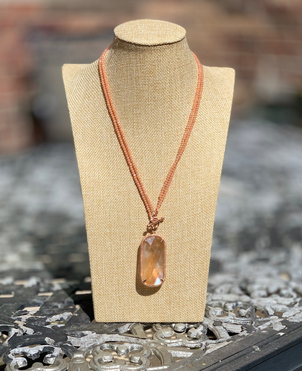 Large Stone Pendant Necklace – Shop London Lane